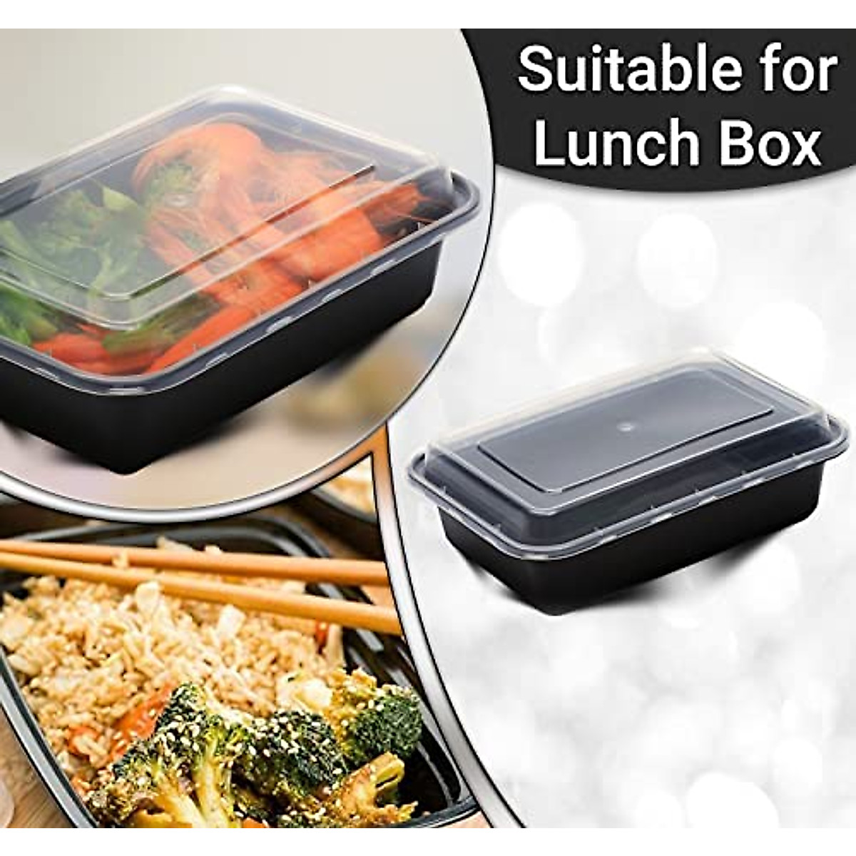 Neez 32oz [30 Pack] Meal Prep Containers 1 Compartment, Takeaway Food Prep Box with Lids, Reusable, Microwaveable & Freezable, Food Storage Sets, BPA Free Plastic