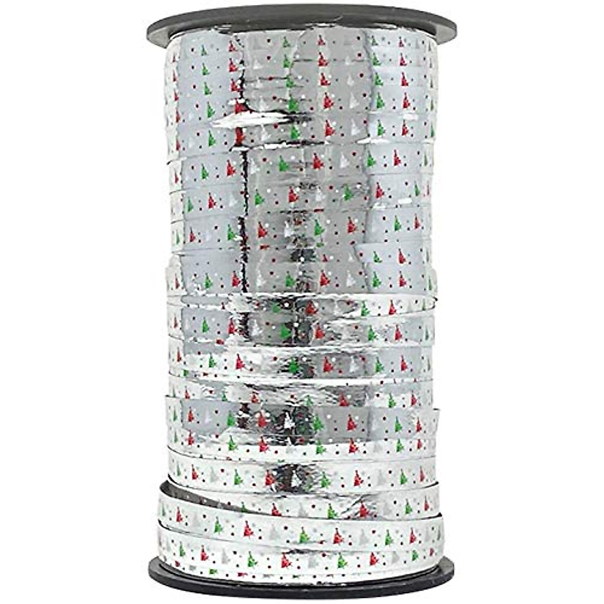 Celebrate A Holiday Christmas Curling Ribbon 3 Pack, Green, Metallic Silver, Red & White Stripes, Christmas Holiday Party Crafts Supplies Decorations - 100 Yards Per Roll - 900 Feet Total Curly Ribbon