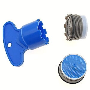 OZXNO 1 Set 18.5mm Faucet Filter Restrictor Faucet Aerator Wrench Restrictor Replacement Parts for Bathroom or Kitchen (1×Aerator Key, 5×Tap Aerators)