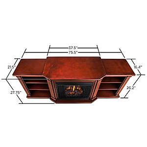 Valmont Media Electric Fireplace in Dark Mahogany by Real Flame