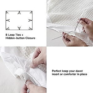 Ventidora Queen Duvet Cover Set 100% Organic Cotton Waffle Weave 3 Piece Bedding Set, Breathable and Skin-Friendly Certified by Oeko-TEX. Comforter Cover Set for All Season (Queen, 90x90'')