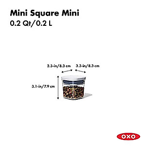 OXO Good Grips 4-Piece Mini POP Container Set & Good Grips POP Container - Airtight Food Storage - 0.4 Qt for Dried Herbs