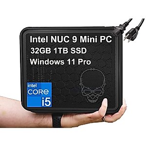 Intel NUC 9 NUC9i5QNX Mini PC Business Desktop 4-Core i5-9300H, 32GB RAM, 1TB SSD, UHD Graphics Ghost Skull Canyon Extreme Gaming Box, Thunderbolt 3, WiFi 6, Ethernet, 3-Yr WRT, Win 11 Pro