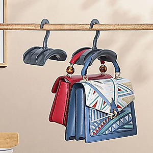 Purse Organizer Closet Bag Hanger - Acrylic Handbag Hangers - Rotating Purse Holder Closet Rod Hook Storage Organizers Rack for Purses | Backpack | Tote | Pocketbook | Crossbody ( 4 Pack)