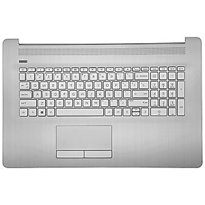 Replacement Upper Case Palmrest for HP 17-by 17T-by 17-CA 17Z-CA 17t-by400 17-by0026cy 17z-ca300 Series Laptop Backlight Keyboard Assembly with ODD Touchpad L92783-001 Natural Silver
