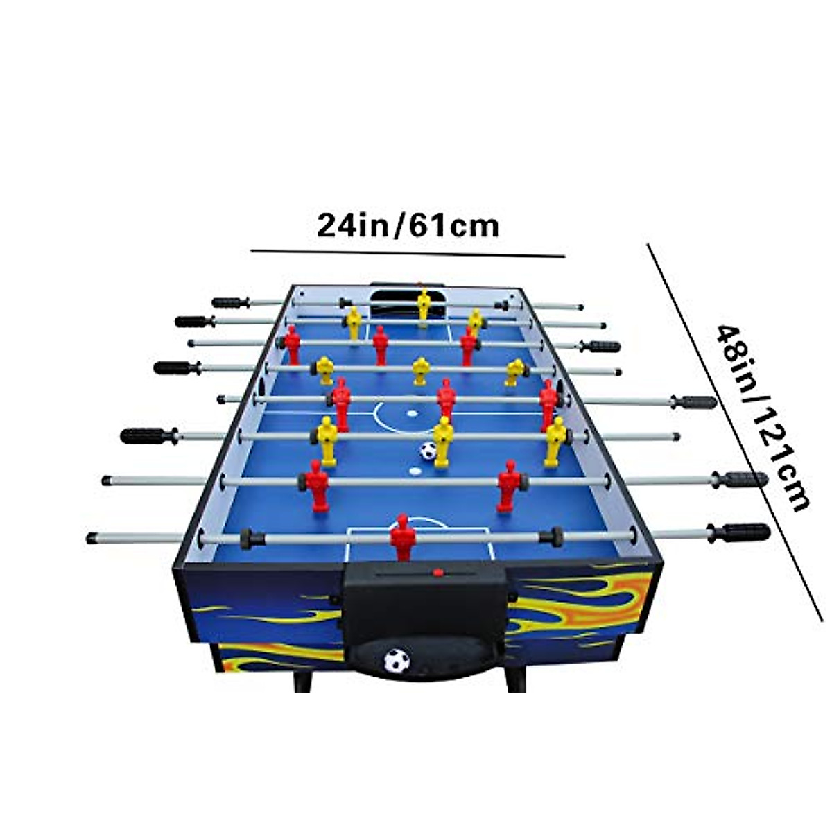 IFOYO 48 in / 4 ft Multi-Function 4 in 1 Steady Combo Game Table, Hockey Table, Soccer Foosball Table, Pool Table, Table Tennis Table, Yellow Flame