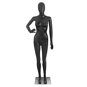 Black Female Mannequin Full Body Mannequin Torso Dress Form Sewing Dress Model 70 Inches Adjustable Dress Mannequin Clothing Form Plastic Detachable Mannequin Stand Realistic Display Mannequin