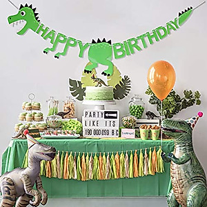 Dinosaur Happy Birthday Banner, Dinosaur Party Supplies Decorations, Dinosaur Bunting Flag Garland for Kids Birthday Party Favors Supplies