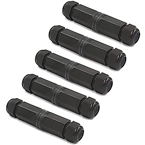VCELINK Waterproof RJ45 Connector Shielded, Cat6/Cat5E/Cat5 Ethernet Coupler IP67, Outdoor Ethernet LAN Cable Extender Female to Female Adapter 5-Pack