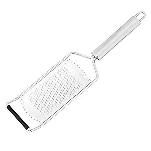 AmazonCommercial Stainless Steel Fine Grater & Zester, Wide Blade, Black