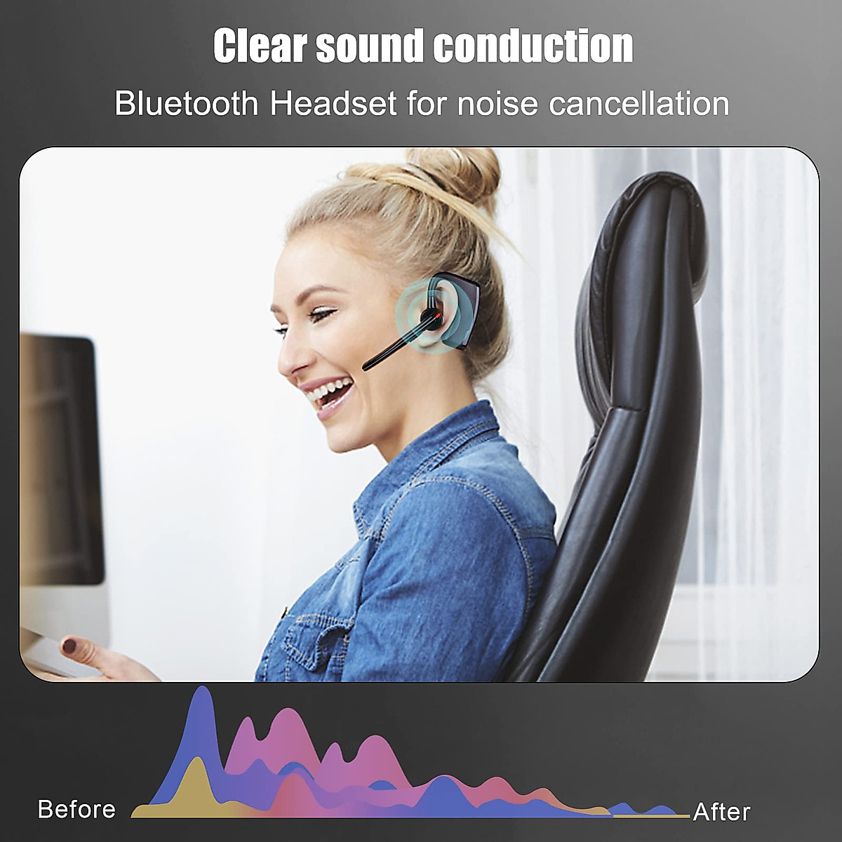 Walkie Talkie Bluetooth Headset with Noise Cancelling Mic 2 Pin Wireless Earpiece with Finger PTT Compatible with BaoFeng Kenwood Btech Radios & More(Not Compatible with Motorola/Midland)