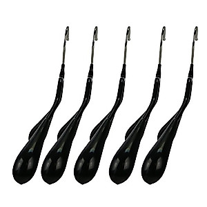 Mawa by Reston Lloyd BodyForm Series Non-Slip Space-Saving Clothes Hanger For Jackets, Suits & Coats, 16-1/2", Style 42/L, Set of 5, Black
