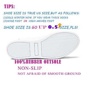 HONGHAIER Non Slip White Shoes for Women Microfiber Leather Fashion Sneakers Comfortable Womens Walking Shoes with Memory Foam WhiteBK 8