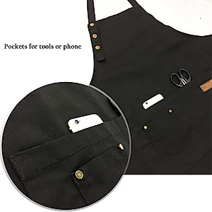 Shmimy Personalized Custom Apron For Men Women Kitchen Cooking Canvas Aprons Customized with Pockets Name Text Logo Picture (1 Pack)