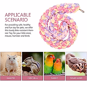 Mikikit Sugar Glider Climbing Rope Hamster Swing Toy Hamster Toy Woven Rat Toy Sugar Glider Toy Hanging Guinea Pig Toy Bird Cage Bird Swing Parrot Cage Toy Chew Hanging Toys Cotton Rope