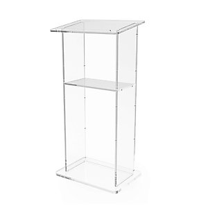 FixtureDisplays® Clear Acrylic Lucite Podium Pulpit Lectern 45" Tall 1803-2