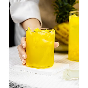 LUXU Thin Whiskey Glasses 15 oz,Premium Water Glasses Set of 4,Clear Glass Cups For Water, Juice, Beer, Drinks, and Cocktails and Mixed Drinks (15 OZ)