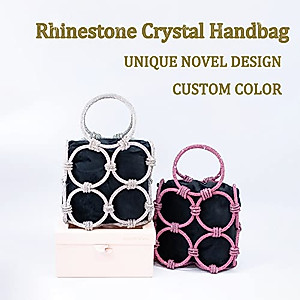 Rhinestone Purse Crystal Clutch Purses for Women Bling Evening Handbags Glitter Sparkly Hobo Bag Pink