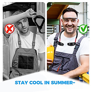 Portable Neck Fan Rechargeable Personal Hand-Free Fan Mini USB Wearable Neckband Sport Fan, 3 Speed Adjustable, 360 Degrees Free Rotation Perfect for Working, Traveling, Office, Reading (Black)