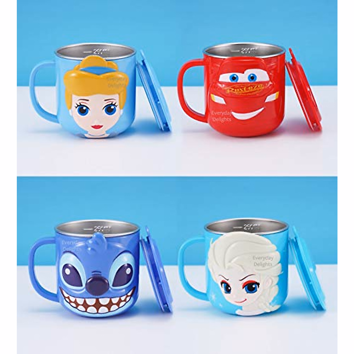 Everyday Delights 3D Princess Rapunzel Pink Durable Stainless Steel Insulated Cup with Lid, 250ml