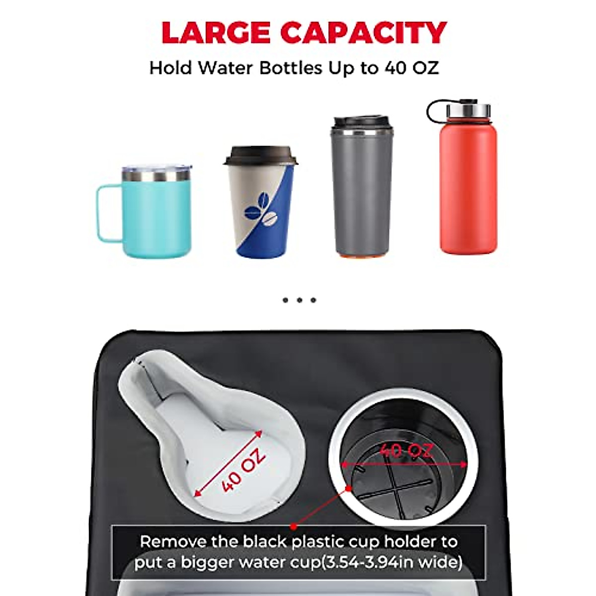 KEMIMOTO Boat Cup Holder, Boat Storage Organizer, Boat Caddy Organizer, Marine Couch Cup Holder Tray, Boat Cabin Storage for Drinks, Snacks, Remotes