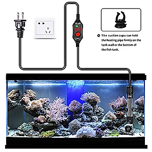 Woliver Aquarium Heater,25W/50W/100W Small Submersible Heater with External LED Digital Temp Controller Suit for Marine Saltwater and Freshwater Turtle Fish Tank Heater