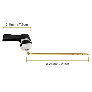 Hibbent 2 Pack Universal Front Mount Toilet Handle Tank Flush Lever Replacement Handle with 2 Pieces Stainless Steel Flapper Chains for Most Front Mount Toilets - Matte Black Finish Toilet Handle