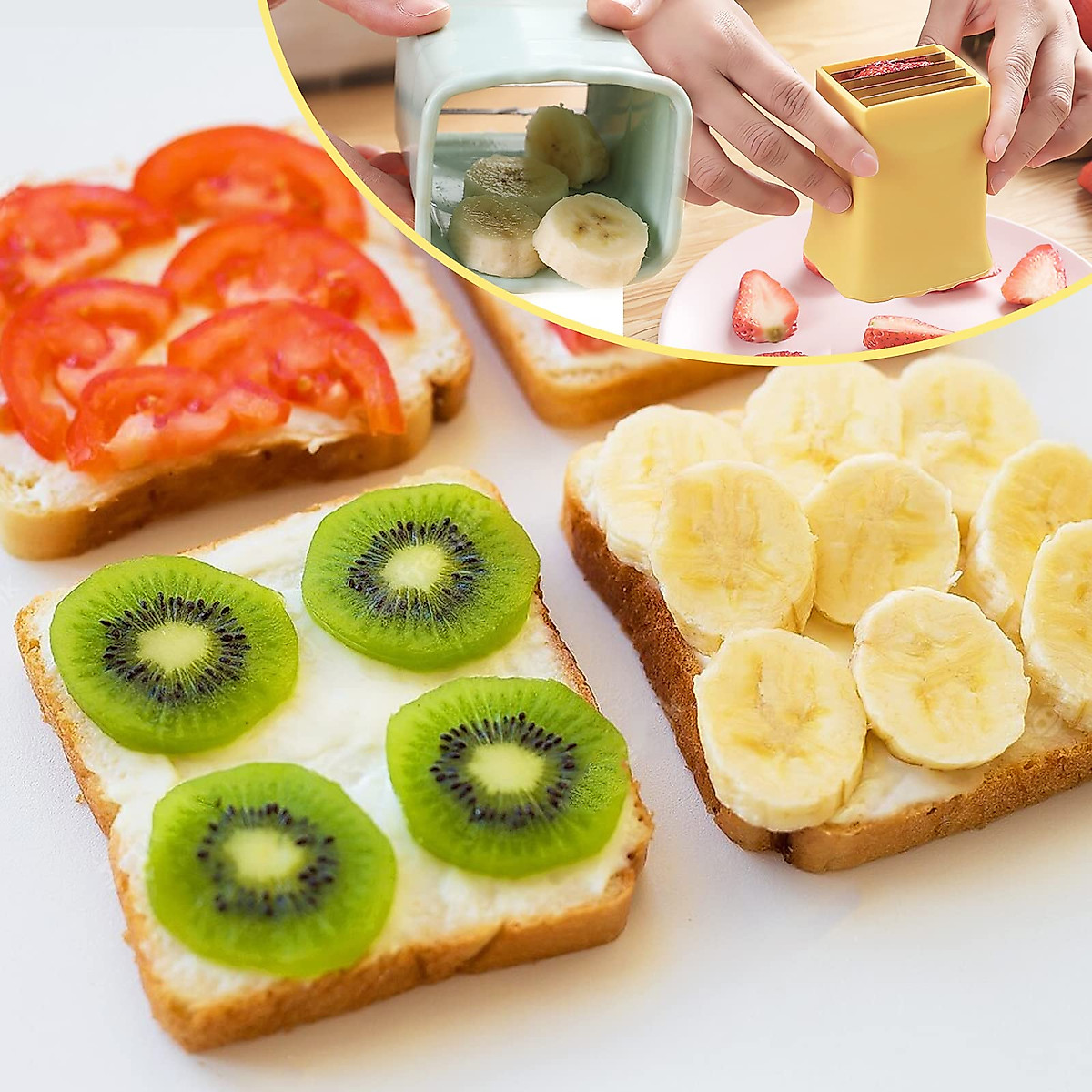 2 Pack Cup Slicers | Egg Slicers | banana slicers | Strawberry Cutter | Quickly Making Fruit Vegetable Salad | Creative Kitchen Gadget COKSDUPID