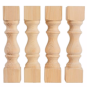 CAROLINA LEG CO. Pine Monastery Chunky Bench Legs - Set of 4 - Coffee Table Legs - Dimensions: 3.5" x 16"