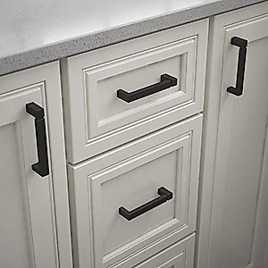 Franklin Brass P40823K-FB-C Asymmetric Notched Kitchen or Furniture Cabinet Hardware Drawer Handle Pull, 3-3/4-Inch (96mm), Flat Black, 10-Pack