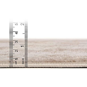 Rugs.com Monte Carlo Collection Rug – 4' x 6' Oval Beige Medium Rug Perfect for Living Rooms, Large Dining Rooms, Open Floorplans