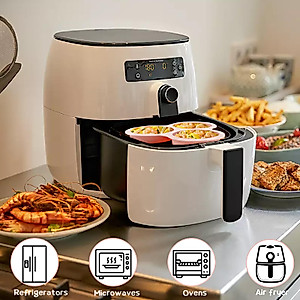 Hulajek 2 Pcs Silicone Air Fryer Egg Molds, Reusable Non-Stick Air Fryer Baking Pan, 3-Cavity Silicone Muffin Pan for Hamburger Bun Pan Air Fryer Accessories