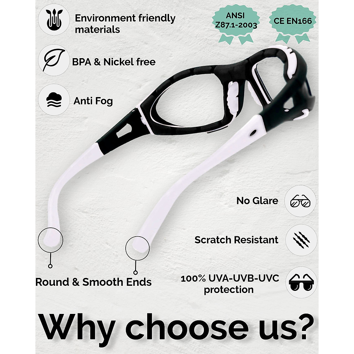 HALEEMS Onion Goggles Tear Free - Anti Fog, Anti Scratch, One Size Fit All Men And Women, Onion Glasses For Cutting And Cooking, Onion Mask Cooking Safety Goggles, Lentes Para Cortar Cebolla (white)