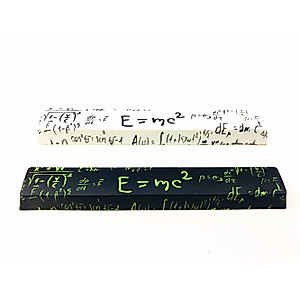 Novelty Spacebar Artisan Keycap PBT Dye Subbed 6.25u 6.5u Custom Keycaps OEM Profile for Standard ANSI Cherry MX Mechanical Gaming Keyboards (6.25u E=mc² (Black))