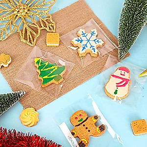 Qtop Cookie Bags 120 Pcs Candy Bags Clear Plastic Bags 4"x6"-1.57 mils Thick Self Sealing OPP Cello Bags, Self Adhesive Bags for Bakery Cookies Goodies Favor Decorative Wrappers