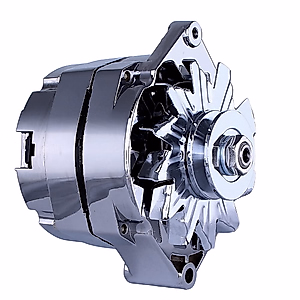RAREELECTRICAL New Chrome Chevy 1-Wire Or 3-Wire Alternator Compatible With 140 Amp Self Exciting Energizing By Part Number 7127-140Ch