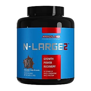 ProLab N-Large2 Mass Gainer - Powerful Mass Gaining Support Formula - Promotes Muscle Size, Growth, and Recovery - New (Chocolate Fudge Brownie, 6 LB)