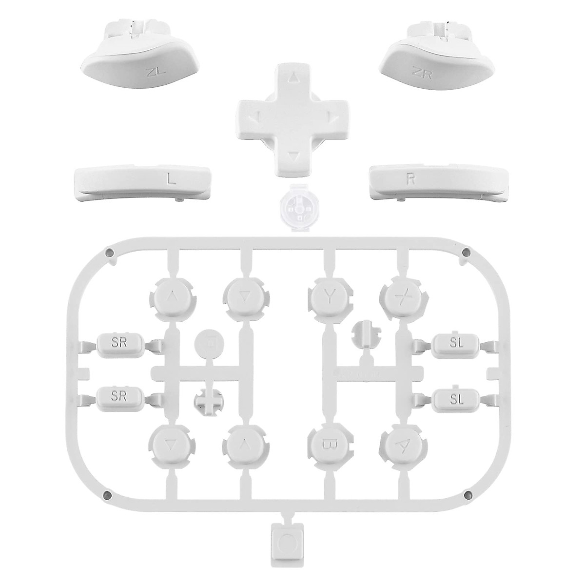 White D-pad ABXY Keys SR SL L R ZR ZL Trigger Buttons Springs, Replacement Full Set Buttons Fix Kits for Nintendo Switch & Switch OLED Joycon (D-pad ONLY Fits for eXtremeRate Joycon D-pad Shell)