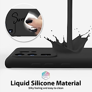 Oakxco for Samsung Galaxy S20 Ultra Phone Case Liquid Silicone Grip, Thin Slim Soft Rubber TPU Plain Smooth Gel Cover for Women Girl Aesthetic Design, Matte Solid Protective & Shockproof Bumper, Black