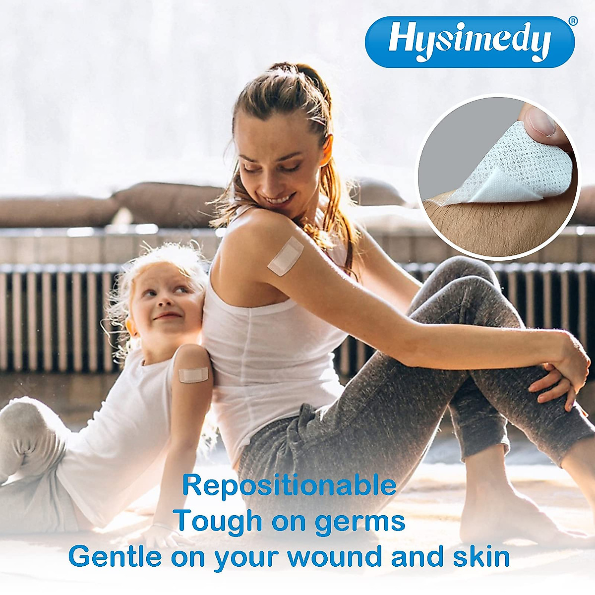 Hysimedy Silicone Bandages Large Size for Sensitive Fragile Skin - 1.63"x4" 40 Counts - Non Allergenic Non Latex Hypoallergenic Painless Removal Bandages