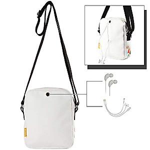 Togood Cell Phone Wallet Canvas Pocket Purse Small Crossbody Bags for women/men (White)