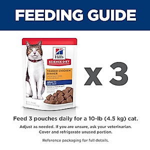 Hill's Science Diet Adult 7+, Senior Adult 7+ Premium Nutrition, Wet Cat Food, Chicken Stew, 2.8 oz Pouch, Case of 24