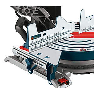 Bosch CM10GD Compact Miter Saw 15 Amp Corded 10 Inch Dual-Bevel Sliding Glide Miter Saw with 60-Tooth Carbide Blade and MS1233 Crown Stop Kit for Bosch Miter Saws, Includes Mounting Knobs and Hardware