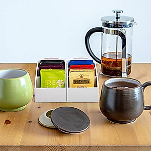 Coloch 3 Pack Plastic Sugar Packet Organizer, 3 Compartments Tea Bag Storage Caddy Divided White Food Spice Packet Holder Bin for Kitchen Pantry, Cabinet, Countertop, Snack Bar, 4.7x3x3.5 Inch