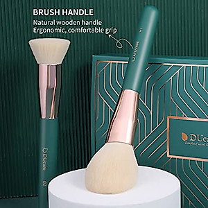 DUcare Makeup Brushes Professional 20Pcs Green Makeup Brush set with Silicone Face Mask Brush Kabuki Foundation Blending Powder Blush Concealers Eyeshadows Brushes