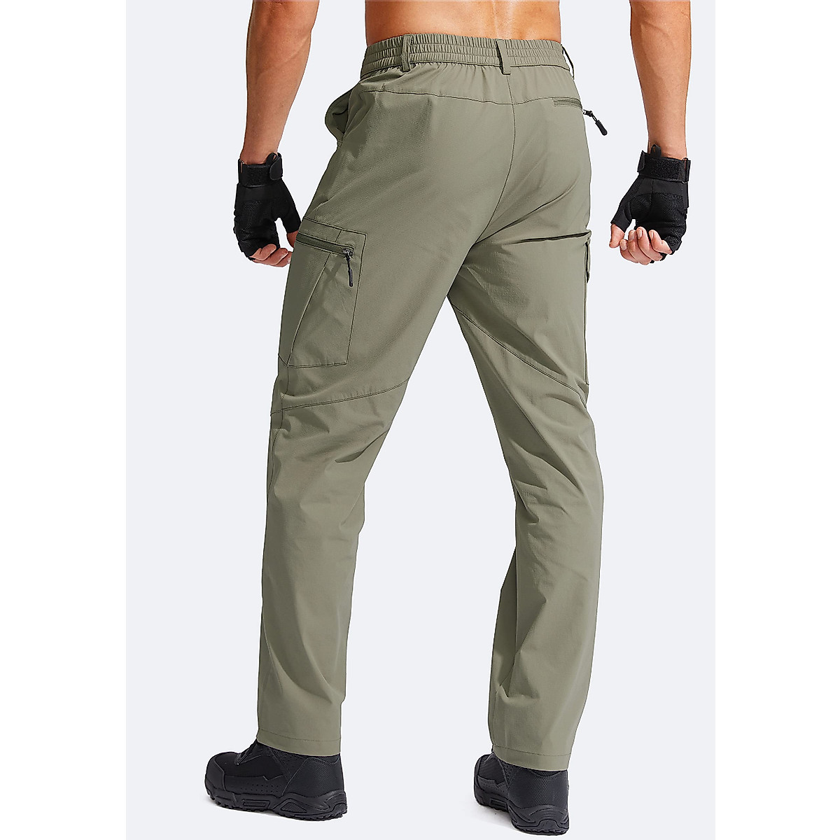 Men's Hiking Cargo Pants Water Resistant Quick Dry Lightweight Outdoor Tactical Pants for Men with Multi Pocket (Sage, M)