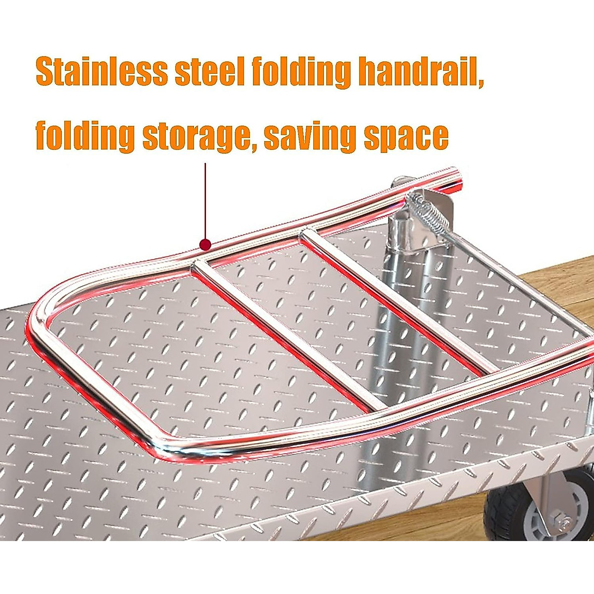 Platform Truck Folding Push Cart Steel Flat Handtruck with Wheels Platform Truck Load 350-500 Kg Moving Dolly Cart Mute Flatbed Cart Reliable