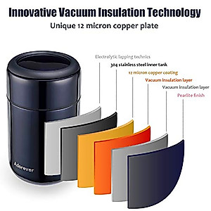 17oz Food Jar for Hot Food with Spoon, Stainless Steel Leakproof Insulated Lunch Containers for Kids Adults