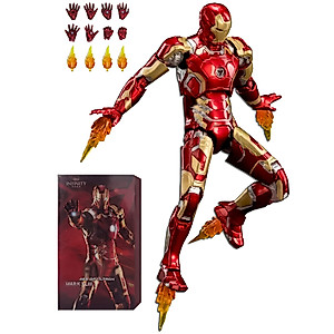 LonullyMege Ironman Action Figures Set 2 Pack Metal Painting All Joints Movable 7 Inch Collectible Model Toys (MK42 & MK43)