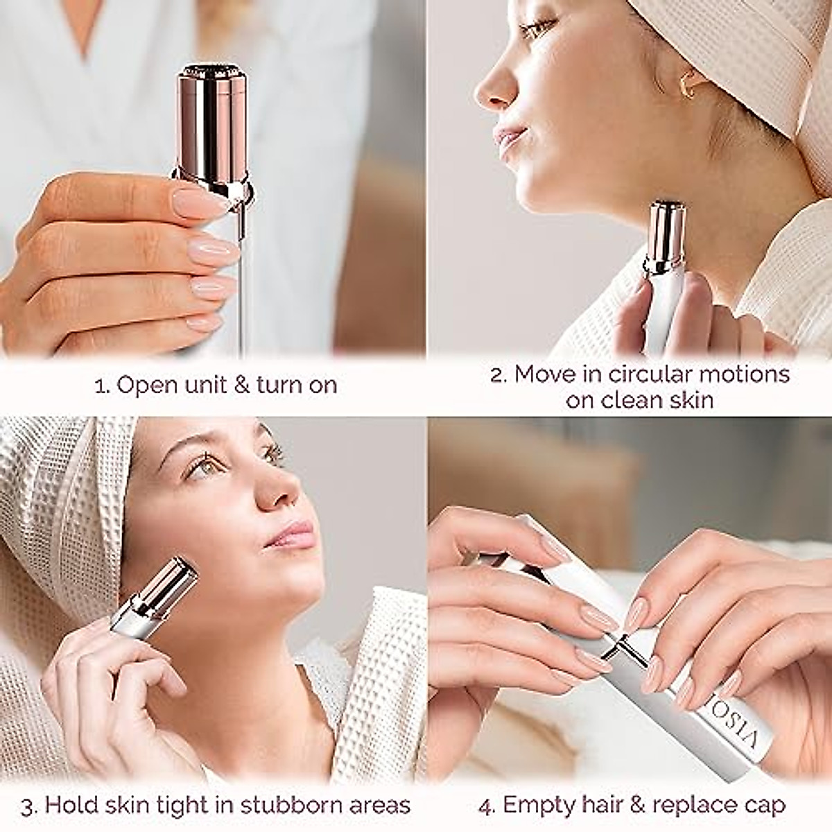 Facial Hair Removal for Women | Electric Razor Device Small Mustache Dermaplaning Remover Tools Tweezers Epilator Trimmer Face Dermaplane Shavers Beauty Gadgets Accessories by VISOFO (Coral)